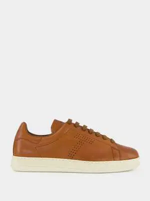 TOM FORD Leather Low Top Sneakers - Brown