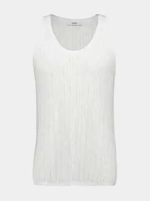 Commas Pointelle Knit Tank - White