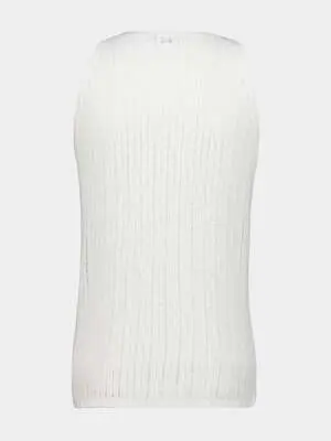 Commas Pointelle Knit Tank - White