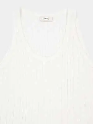 Commas Pointelle Knit Tank - White
