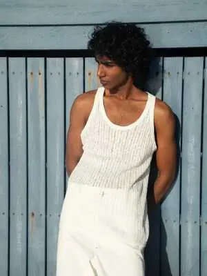 Commas Pointelle Knit Tank - White