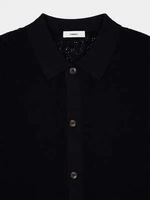 Commas Long Sleeve Buttoned Knit Cotton Shirt