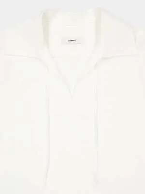 Commas Tie Crochet Trim Linen Shirt