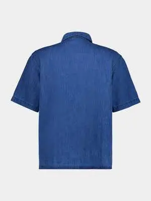 Commas Denim Shirt Woven Stripe Boxy