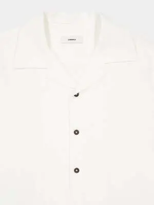 Commas Braided Camp Collar Shirt - White