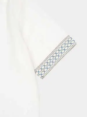 Commas Braided Camp Collar Shirt - White