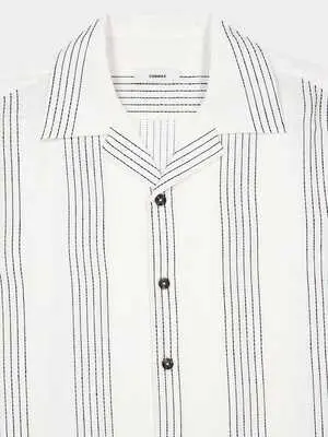 Commas Camp Collar Striped Cotton Shirt