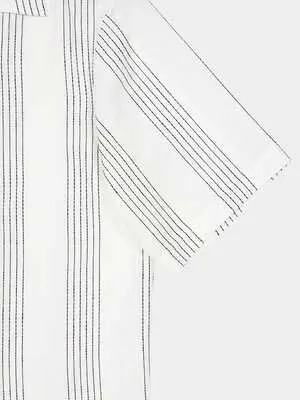 Commas Camp Collar Striped Cotton Shirt