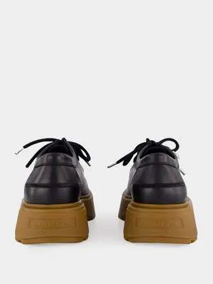 Alexander McQueen Rover Leather Lug Sole Shoes - Black