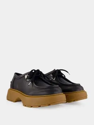 Alexander McQueen Rover Leather Lug Sole Shoes - Black