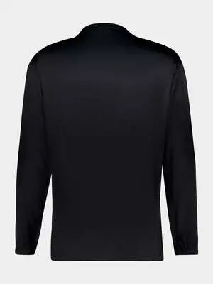 TOM FORD Silk Henley Pyjama Top - Black