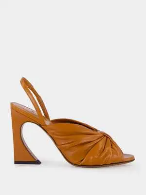 Fendi Arco Nappa Slingback Heels - Orange