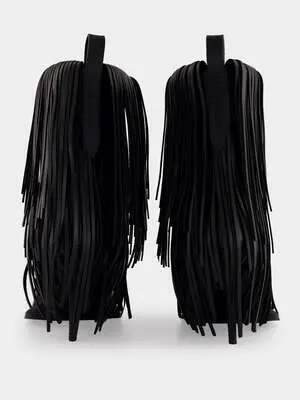 Balenciaga Avenue Fringe Leather Booties