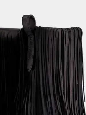 Balenciaga Avenue Fringe Leather Booties
