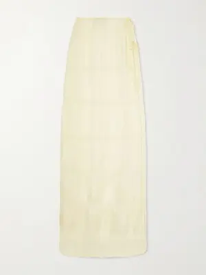 Kiki De Montparnasse Smocked Silk-blend Maxi Skirt - Yellow