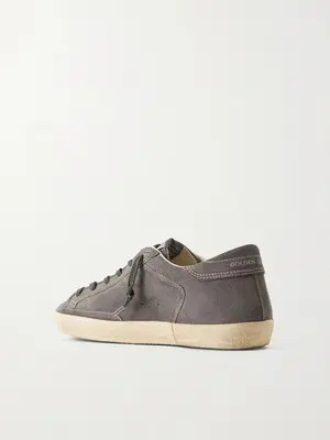 GOLDEN GOOSE Super Star Appliquéd Suede Sneakers - Gray