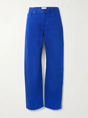 LA LIGNE Marilyn Striped Mid-rise Straight-leg Jeans - Blue