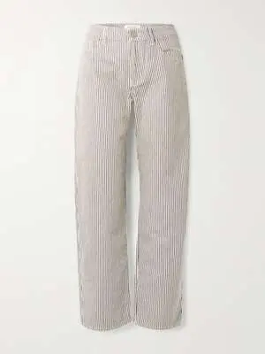Women's Black White Striped Jeans