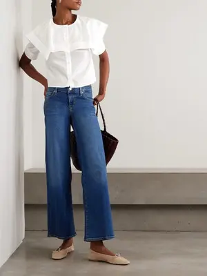 FRAME Le Slim Palazzo Low-rise Wide-leg Jeans - Blue