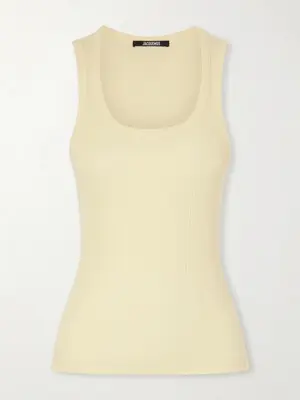 Jacquemus Ribbed Cotton-jersey Tank - Yellow