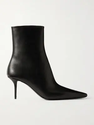 Saint Laurent Ashley Leather Ankle Boots - Black