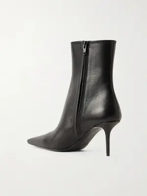 Saint Laurent Ashley Leather Ankle Boots - Black