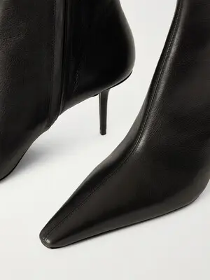 Saint Laurent Ashley Leather Ankle Boots - Black
