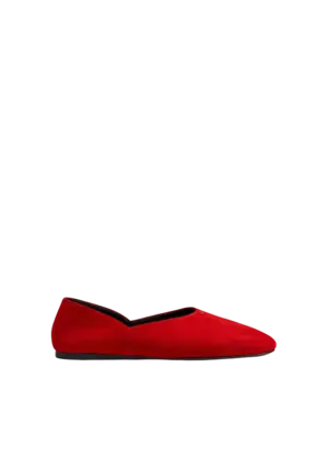 Khaite Jane Suede Flats - Lipstick