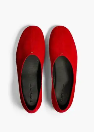 Khaite Jane Suede Flats - Lipstick