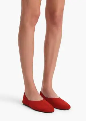 Khaite Jane Suede Flats - Lipstick