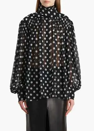 Khaite Vali Top - Medium Dot Black