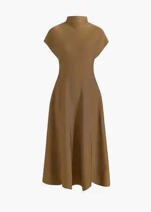Khaite Lyra Knit Midi Dress - Carob