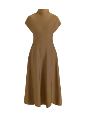 Khaite Lyra Knit Midi Dress - Carob