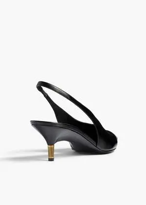 Khaite Bella Low Slingback Pumps - Black