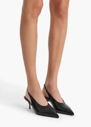 Khaite Bella Low Slingback Pumps - Black