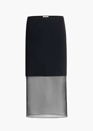 Khaite Sybil Column Skirt - Black