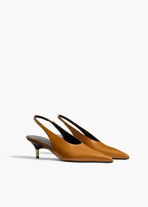 Khaite Bella Low Slingback Pumps - Cuoio