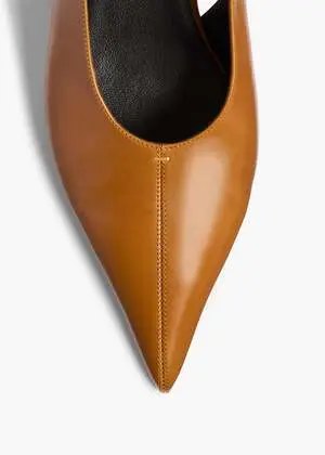 Khaite Bella Low Slingback Pumps - Cuoio