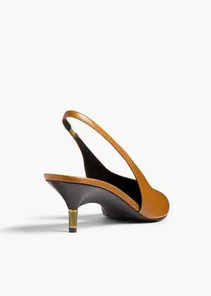 Khaite Bella Low Slingback Pumps - Cuoio