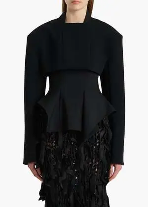 Khaite Fenla Crepe Cropped Jacket