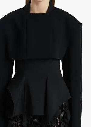 Khaite Fenla Crepe Cropped Jacket