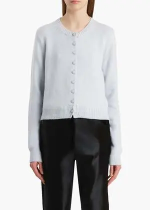 Khaite Everheart Cardigan With Suede Buttons