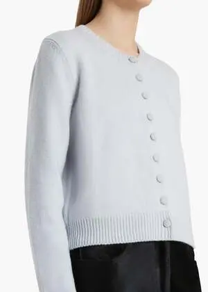 Khaite Everheart Cardigan With Suede Buttons