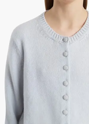 Khaite Everheart Cardigan With Suede Buttons