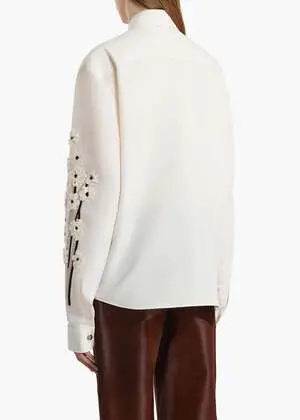 Khaite Argo Top With Floral Embroidery - Natural