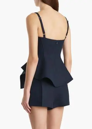 Khaite Loa Peplum Top - Dark Navy