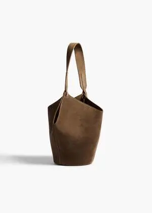 Khaite Mini Lotus Suede Tote - Cedar