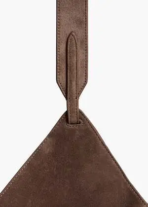 Khaite Mini Lotus Suede Tote - Cedar