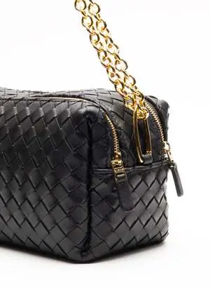 ELLEME Trousse Chain Woven Leather - Black