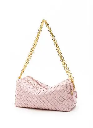 ELLEME Trousse Chain Woven Leather - Pink